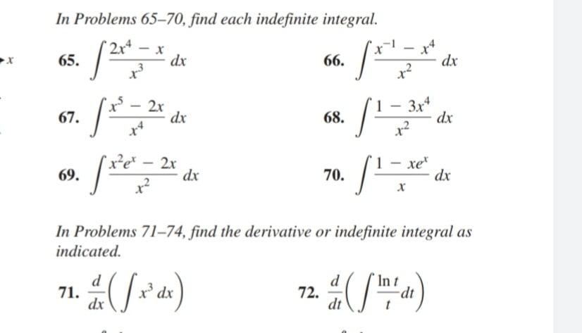 Solved In Problems 65-70, find each indefinite integral. | Chegg.com