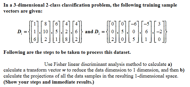 Solved In a 3-dimensional 2-class classification problem, | Chegg.com
