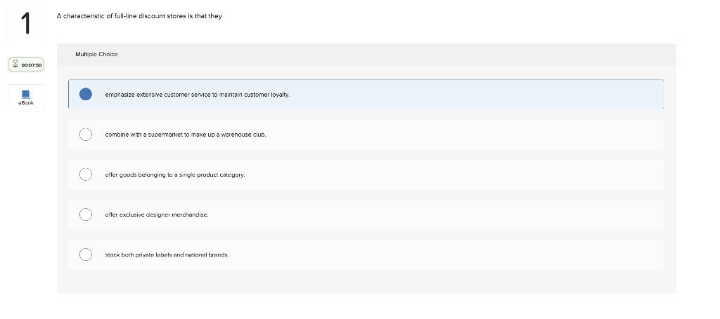 Solved A characteristic of full-line discount stores is that | Chegg.com