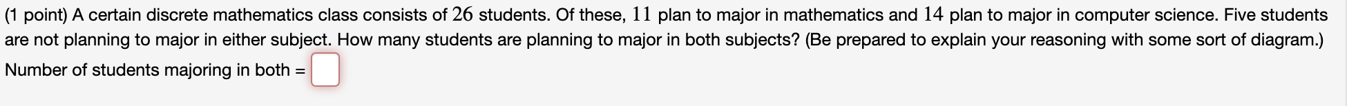 Solved (1 point) A certain discrete mathematics class | Chegg.com