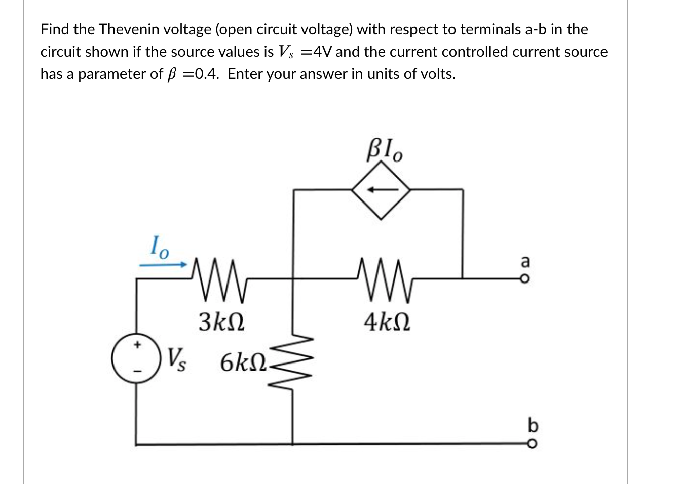 Solved Find the Thevenin voltage (open circuit voltage) with | Chegg.com