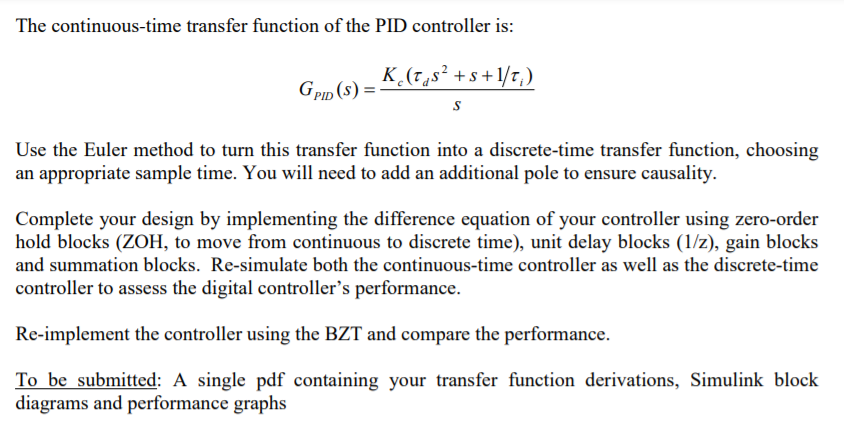 Control system design by emulation This exercise | Chegg.com