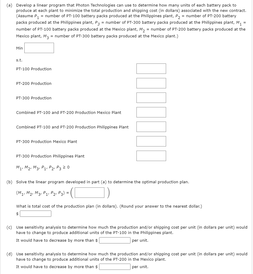 Solved Photon Technologies, Inc., a manufacturer of | Chegg.com