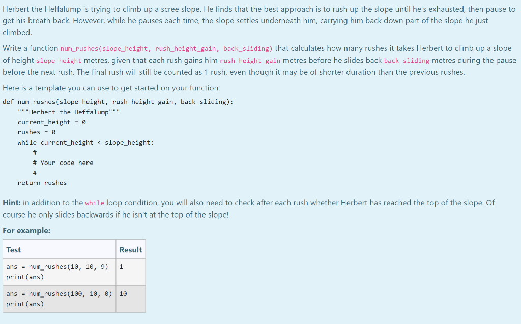 Solved Herbert the Heffalump is trying to climb up a scree | Chegg.com