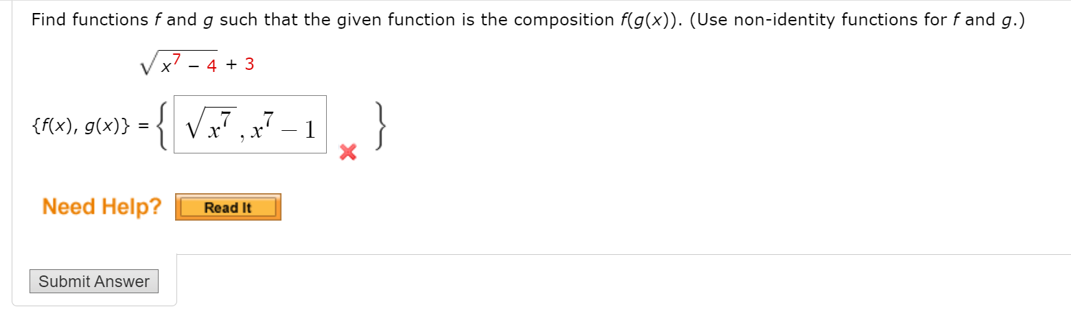 Solved Find functions f and g such that the given function | Chegg.com