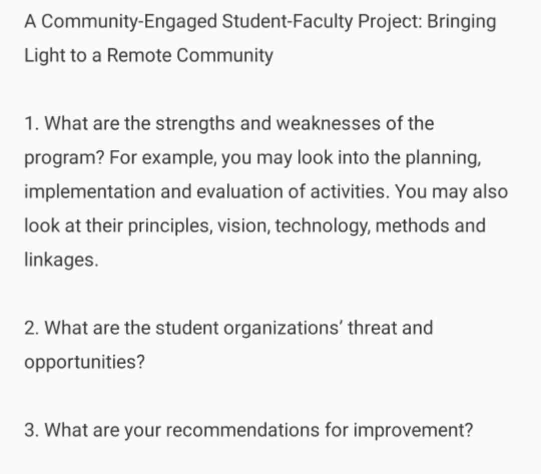 Solved A Community-Engaged Student-Faculty Project: Bringing | Chegg.com