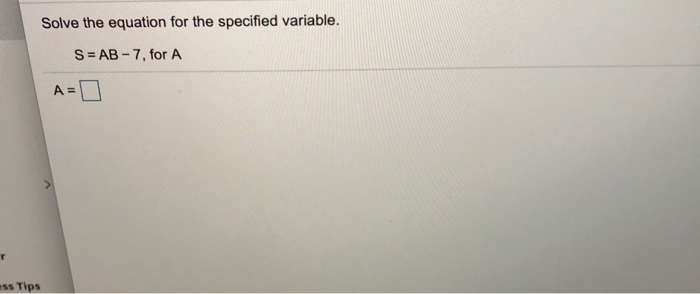 Solved Solve the equation for the specified variable. | Chegg.com