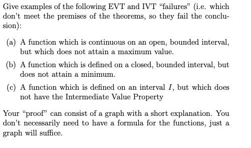 Solved Give examples of the following EVT and IVT "failures" | Chegg.com