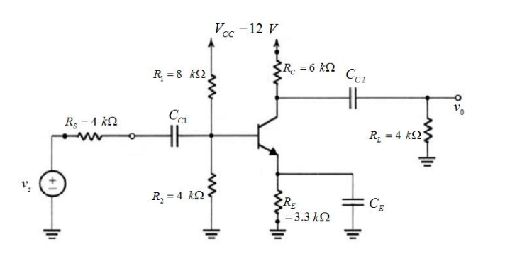3. For the amplifier circuit shown, the transistor | Chegg.com