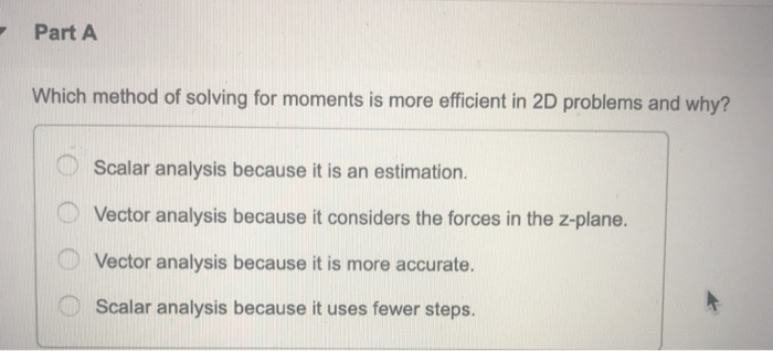 Solved Part A Which method of solving for moments is more | Chegg.com