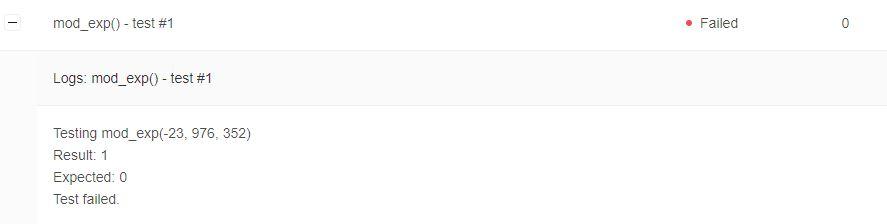 Solved Program a function mod_exp (b,n,m) that computes | Chegg.com
