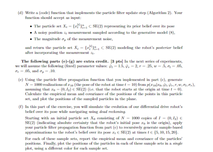 Input: Particle set Xt={xt[i]}i=1n sampled from | Chegg.com