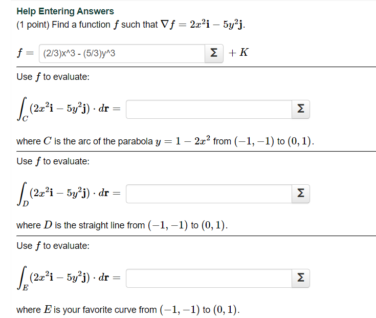 Solved Help Entering Answers (1 point) Find a function f | Chegg.com