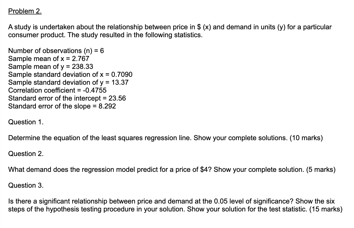 Solved Problem 2. A study is undertaken about the | Chegg.com