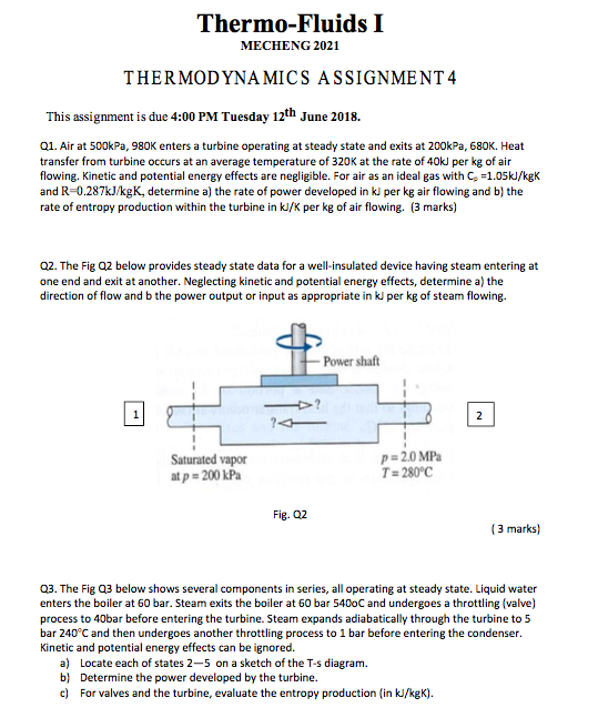 Solved Thermo-Fluids I MECHENG 2021 THERMODYNAMICS | Chegg.com