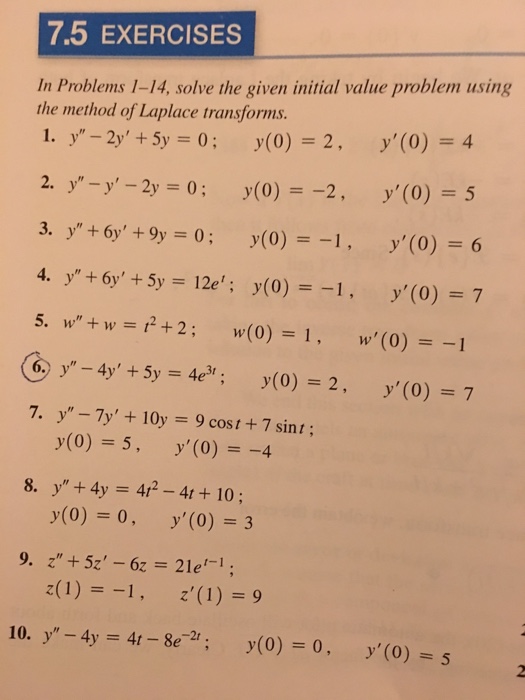 Solved 7.5 EXERCISES In Problems 1-14, solve the given | Chegg.com