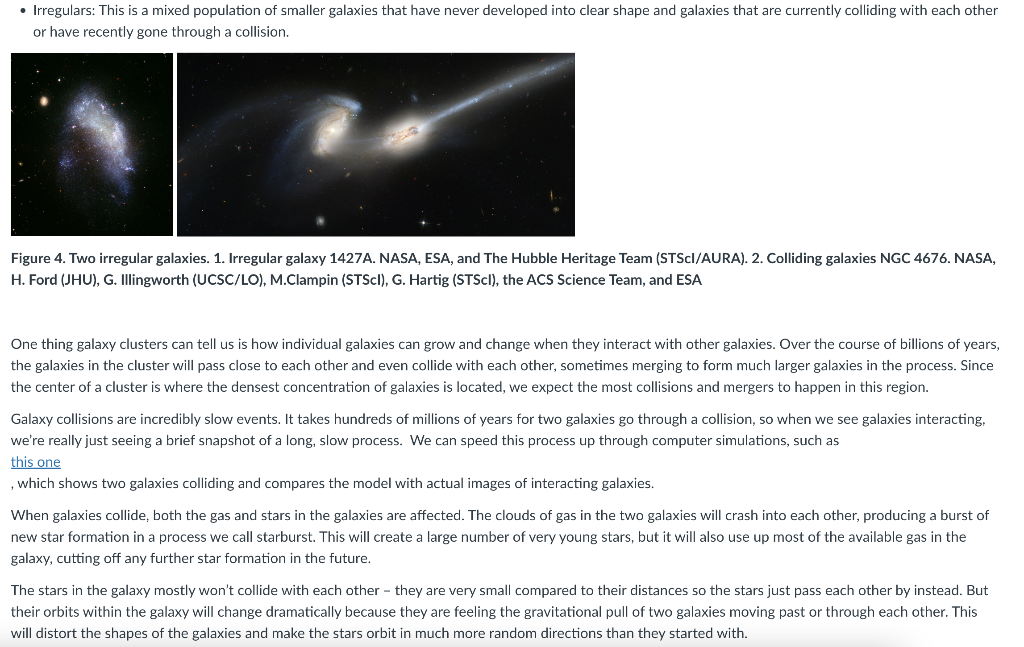 Galaxy clusters are vast collections of up to several | Chegg.com