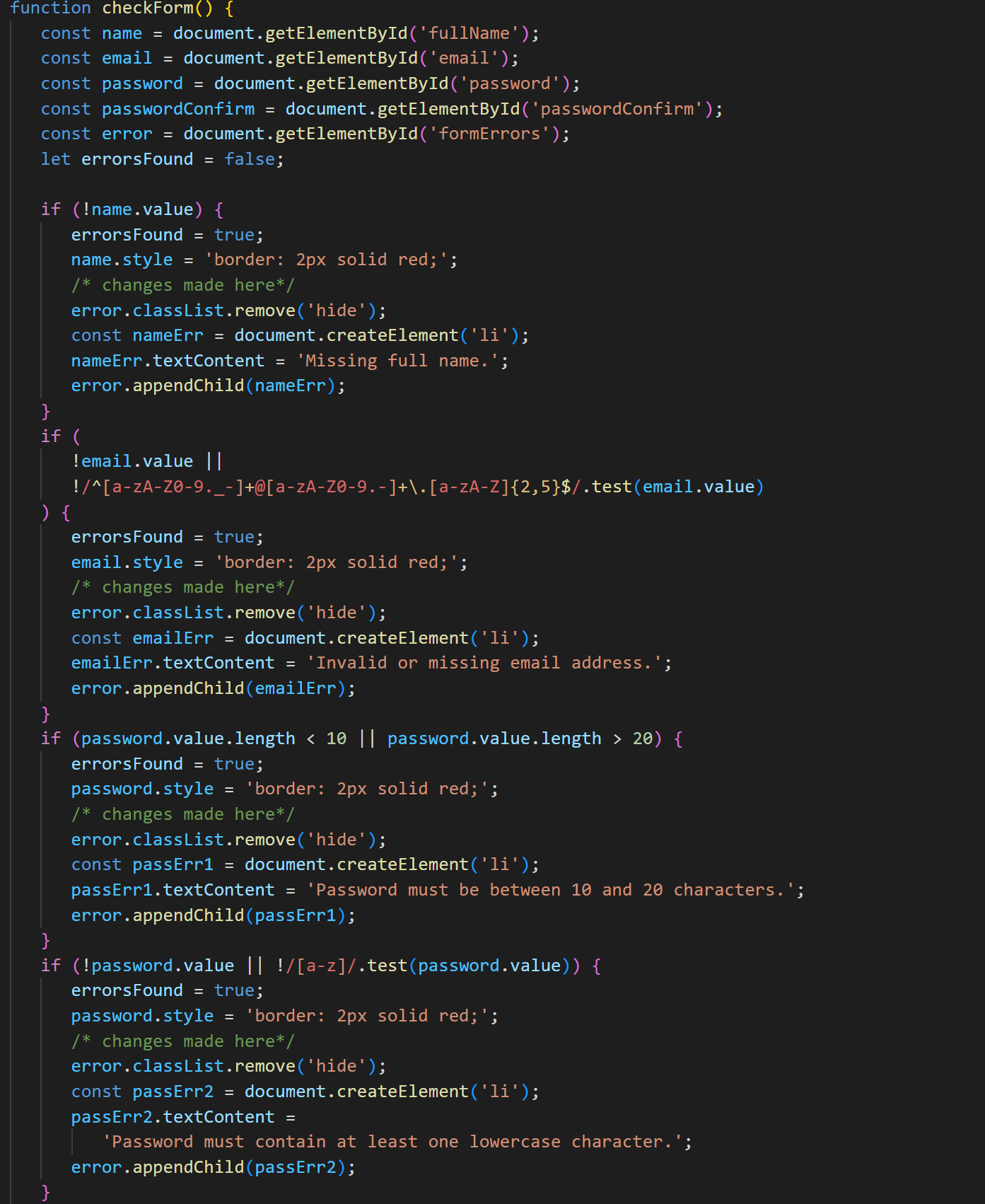 Solved Could you look at my code and tell me what I'm | Chegg.com