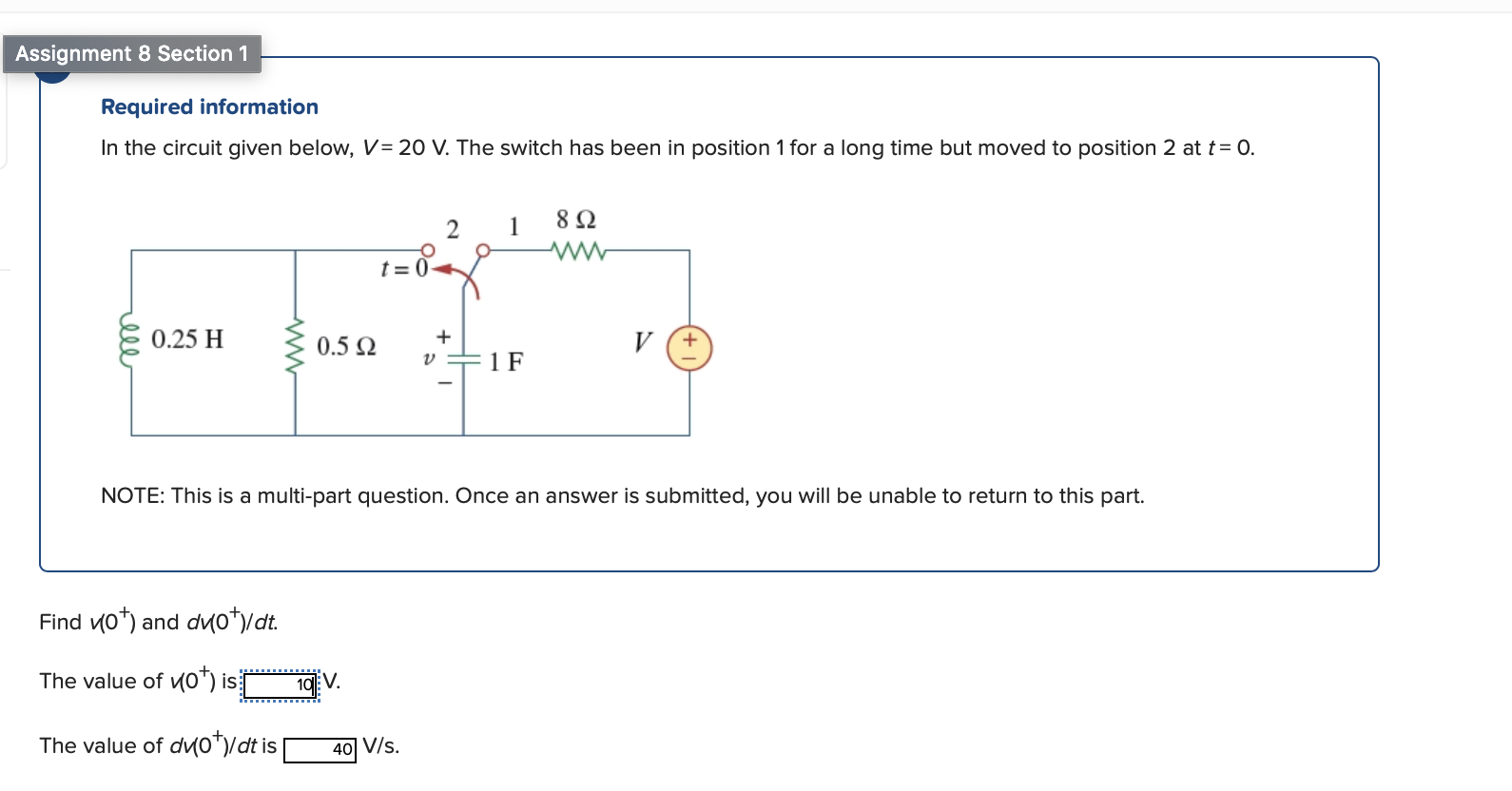 Solved Assignment 8 Section 1 Required Information In The 