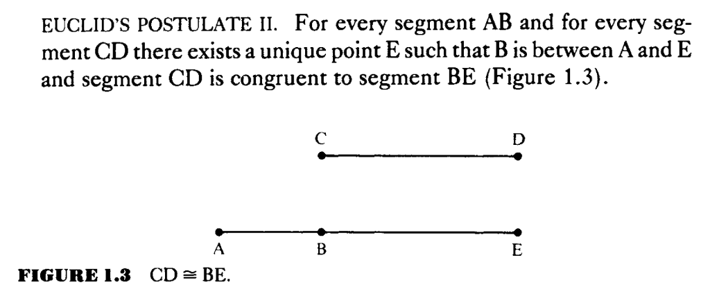 Solved EUCLID'S PosTULATE II. For every segment AB and for | Chegg.com