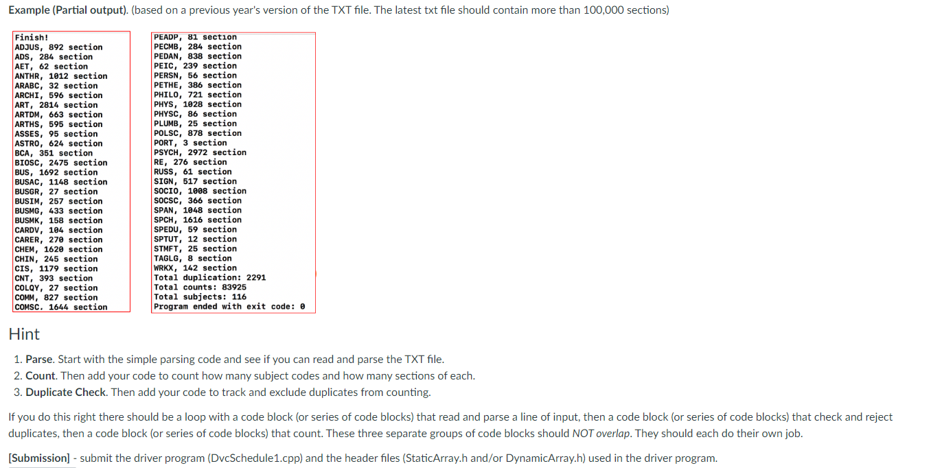 Solved C++ [Submission] - submit the driver program | Chegg.com