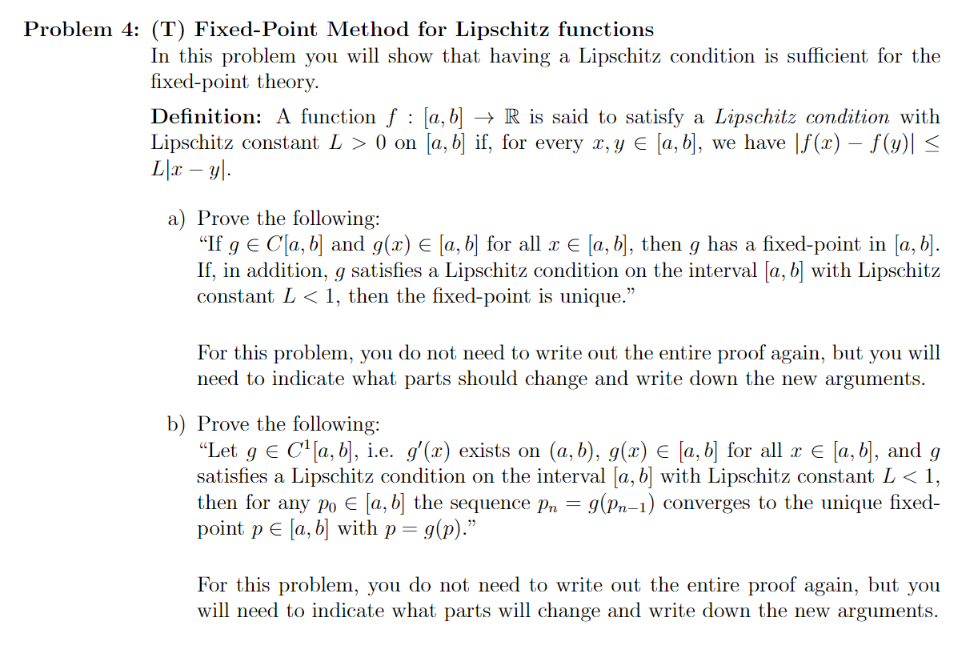 Solved T Fixed Point Method For Lipschitz Functions In