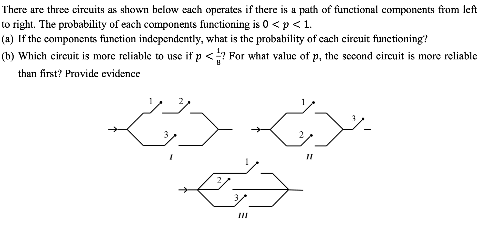 Solved There are three circuits as shown below each operates | Chegg.com