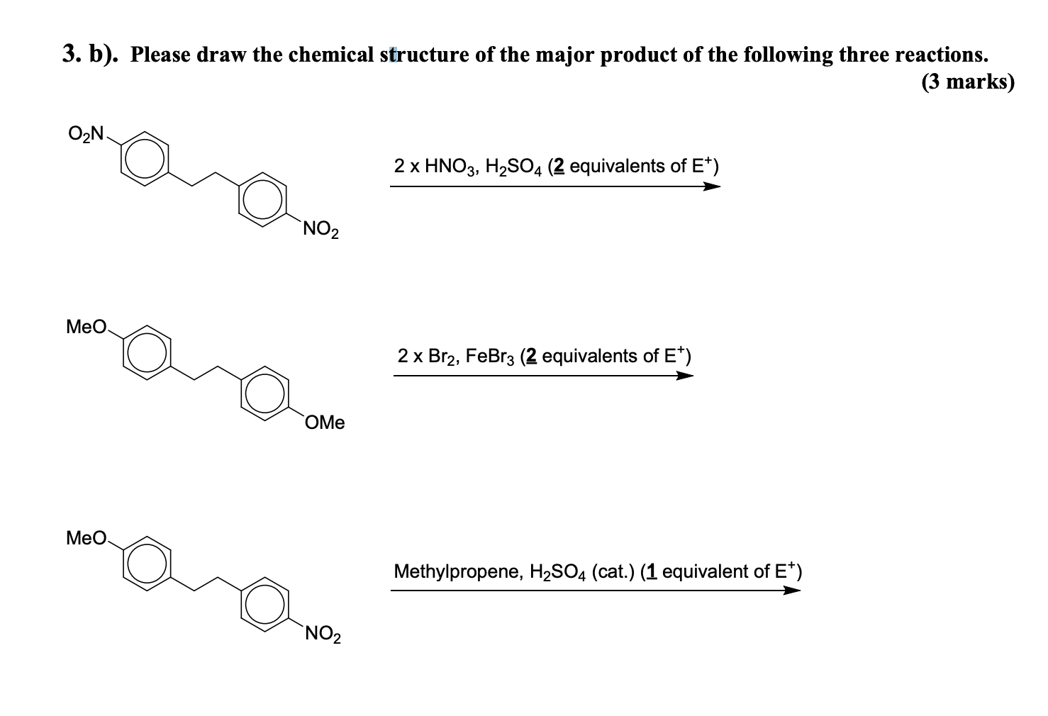 Solved 3. b). Please draw the chemical structure of the | Chegg.com
