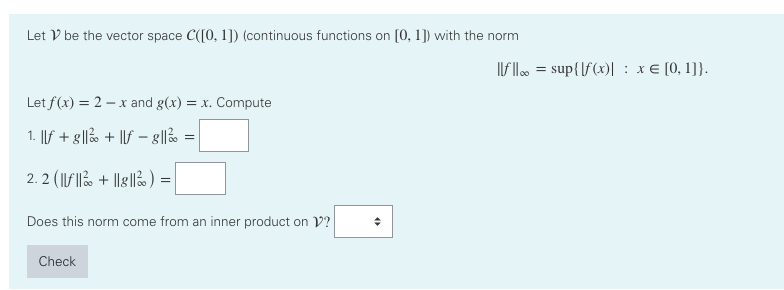 Solved Let V be the vector space C([0,1]) (continuous | Chegg.com
