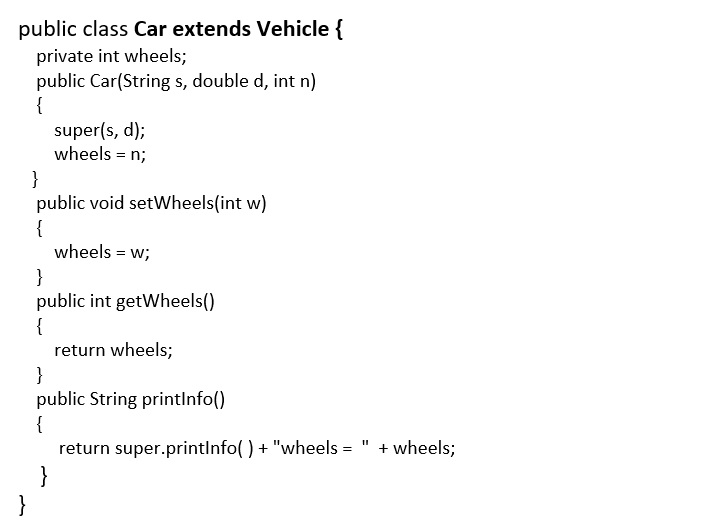 Solved Vehicle public class Vehicle { private String name; | Chegg.com