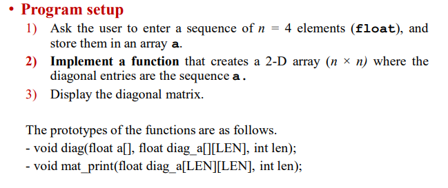 Solved . (Diagonal matrix) • Assume that a sequence of n | Chegg.com