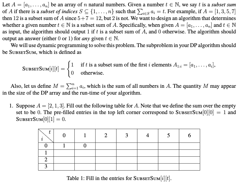 Solved Let A=[a1,…,an] be an array of n natural numbers. | Chegg.com