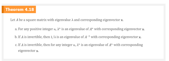 Solved Theorem 4.18 Let A be a square matrix with eigenvalue | Chegg.com