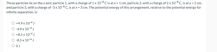 Solved Three particles lie on ﻿the x ﻿axis: particle 1 , | Chegg.com