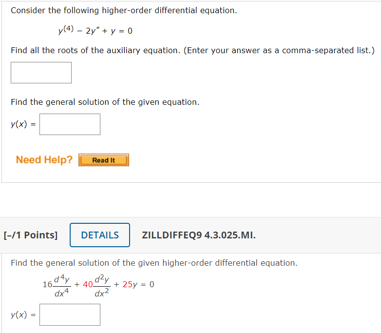 Solved Consider the following higher-order differential | Chegg.com