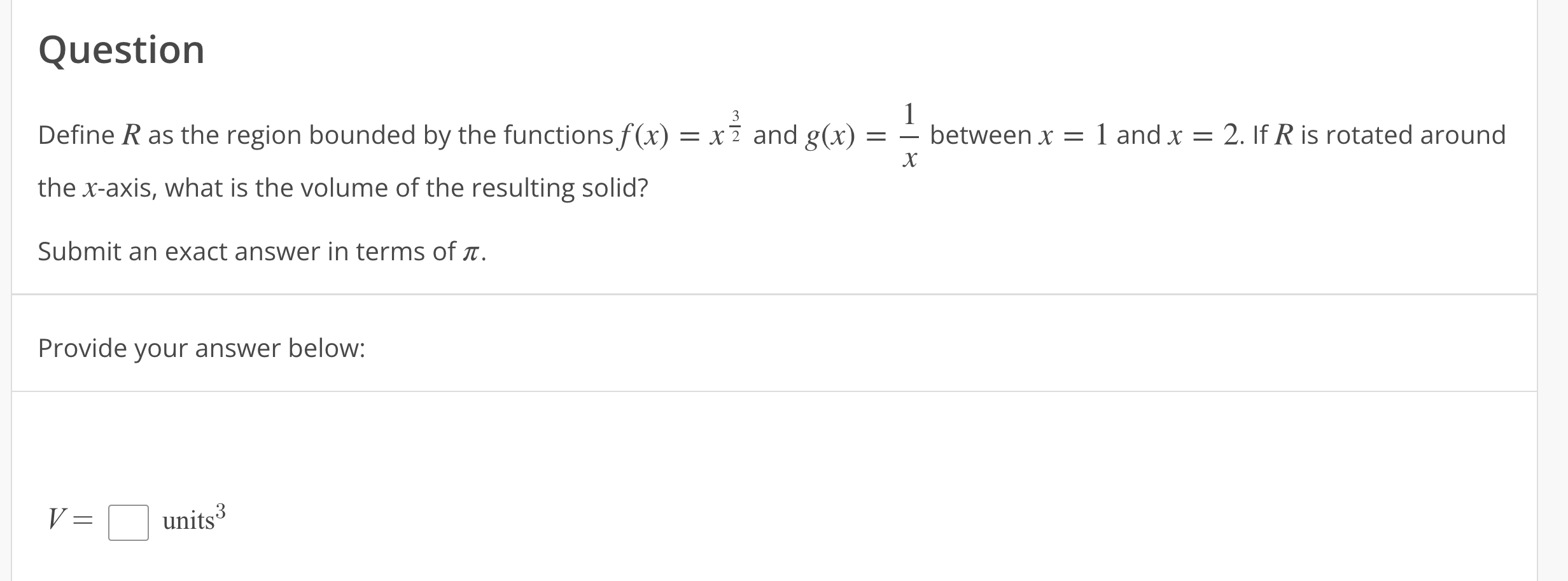 Solved QuestionDefine R ﻿as the region bounded by the | Chegg.com