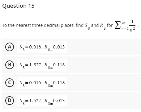Solved To the nearest three decimal places, find ﻿S | Chegg.com
