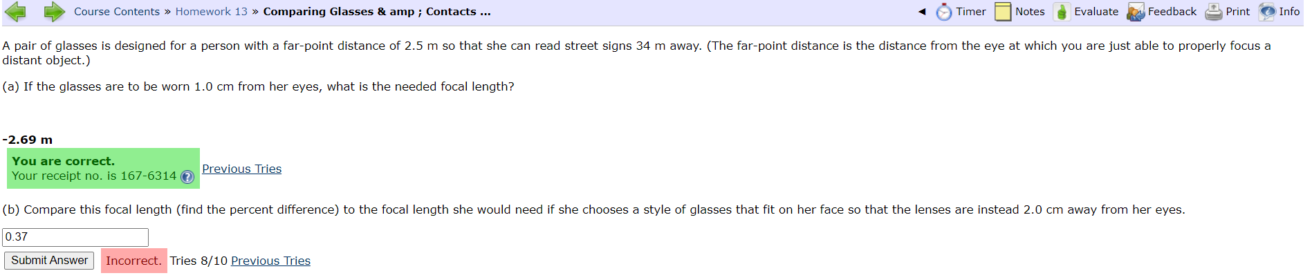 Solved distant object.) (a) If the glasses are to be worn | Chegg.com