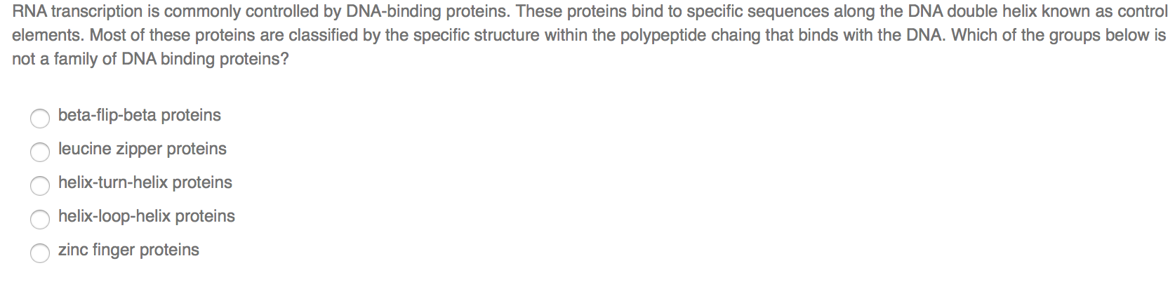 Solved RNA transcription is commonly controlled by | Chegg.com