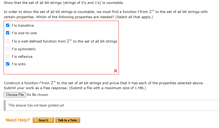 Solved Show that the set of all bit strings (strings of O's | Chegg.com