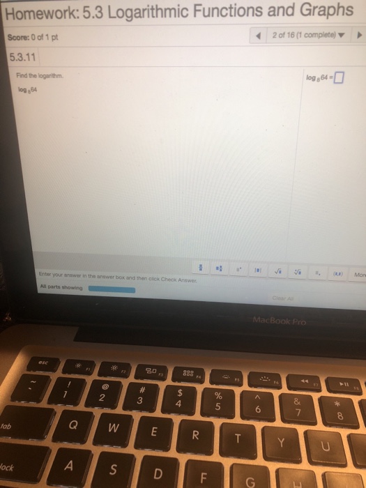 Solved Homework:5.3 Logarithmic Functions and Graphs Score: | Chegg.com