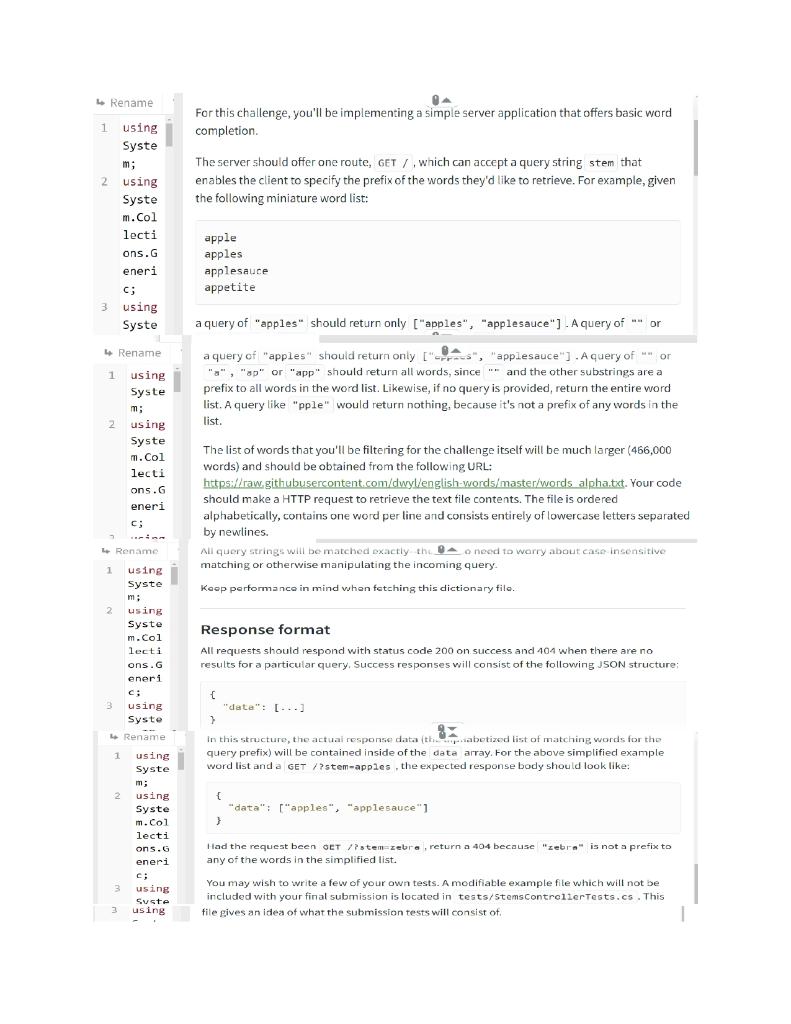 Solved For this challenge, you'll be implementing a simple | Chegg.com