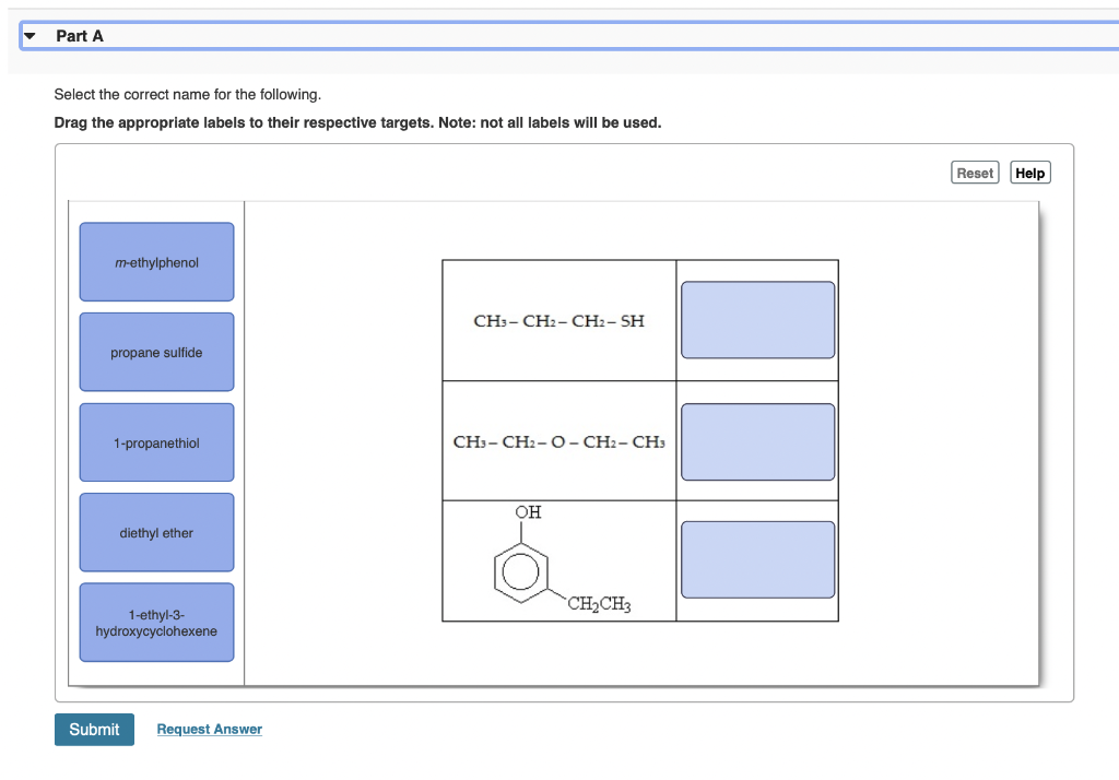 Solved Part A Select the correct name for the following. | Chegg.com