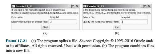 (Split files GUI) Rewrite Exercise 17.10 with a GUI, | Chegg.com