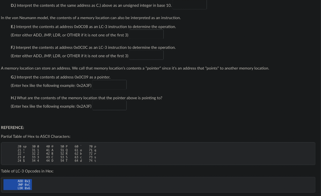 Solved The table above shows the addresses in hex (base 16 ) | Chegg.com