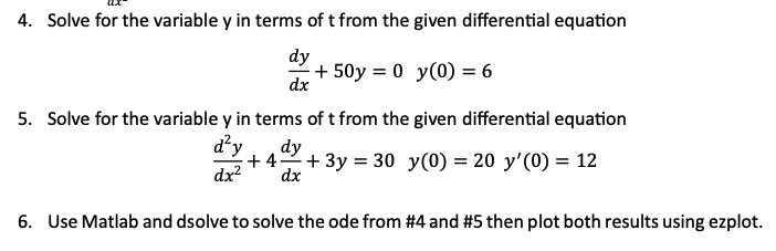 Solved Solve for the variable y in ﻿terms of t ﻿from the | Chegg.com
