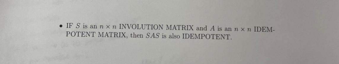 Solved 2) A matrix A is IDEMPOTENT if it is equal to its own | Chegg.com