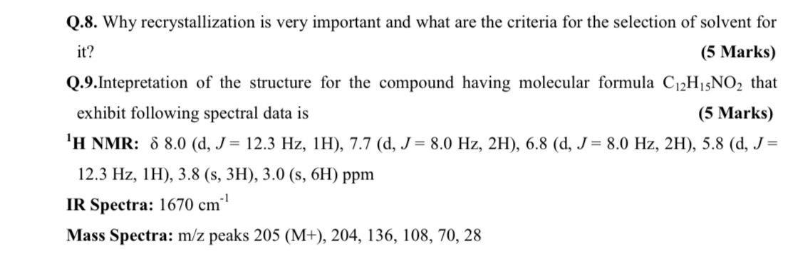 Solved Q.8. Why recrystallization is very important and what | Chegg.com