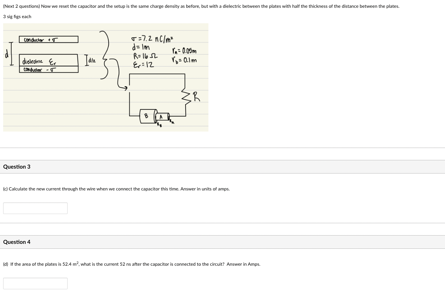 Solved (Next 2 ﻿questions) ﻿Now we reset the capacitor and | Chegg.com