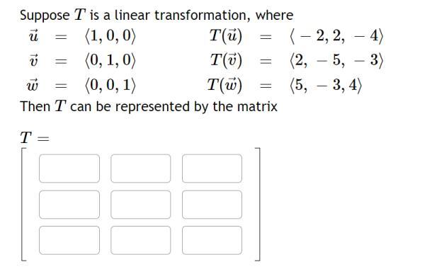 Solved Suppose T is a linear transformation, where | Chegg.com